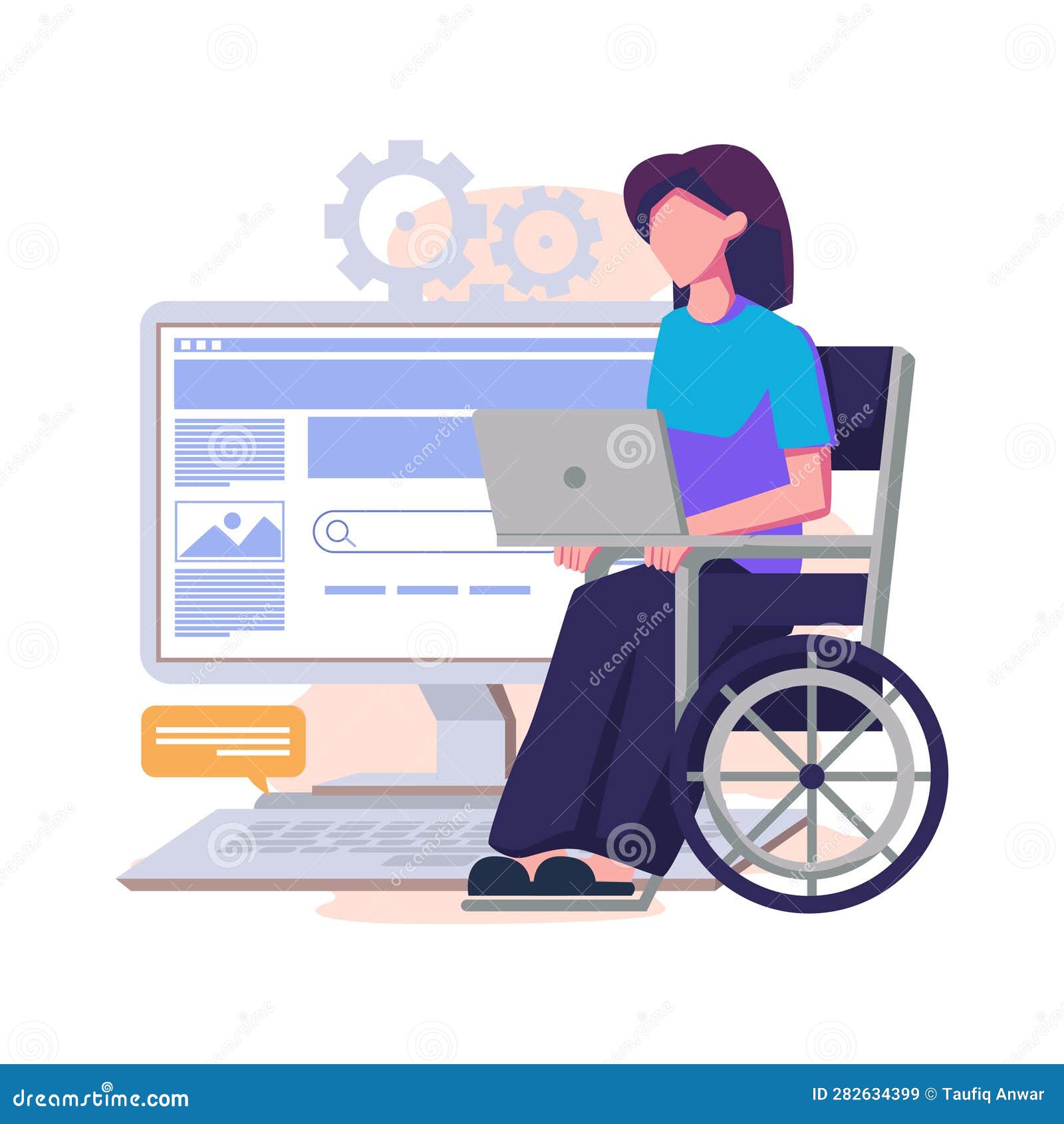 Assistive Technology Flat Style Illustration Design Stock Vector ...
