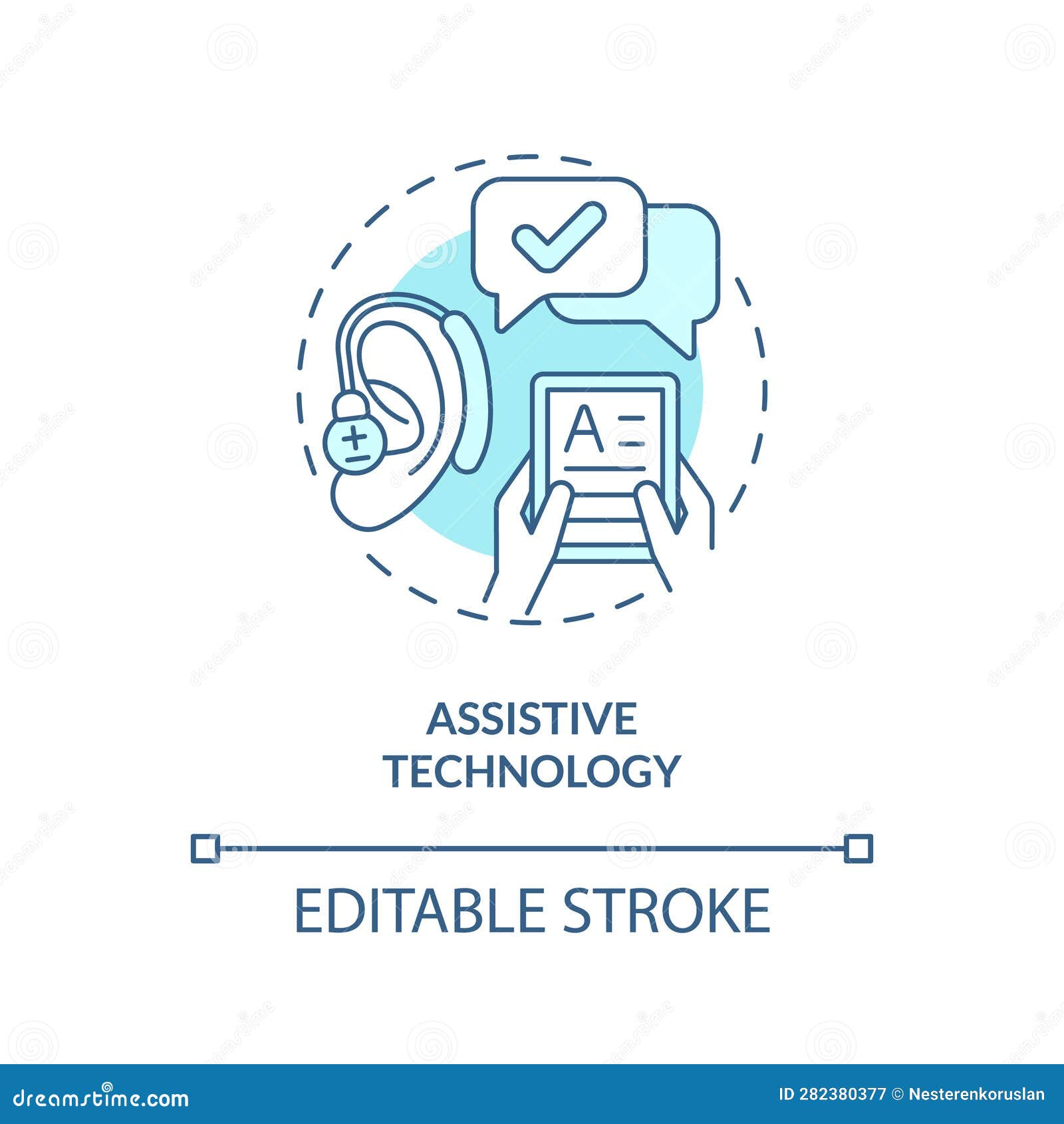 Assistive Technology Turquoise Concept Icon Cartoon Vector ...
