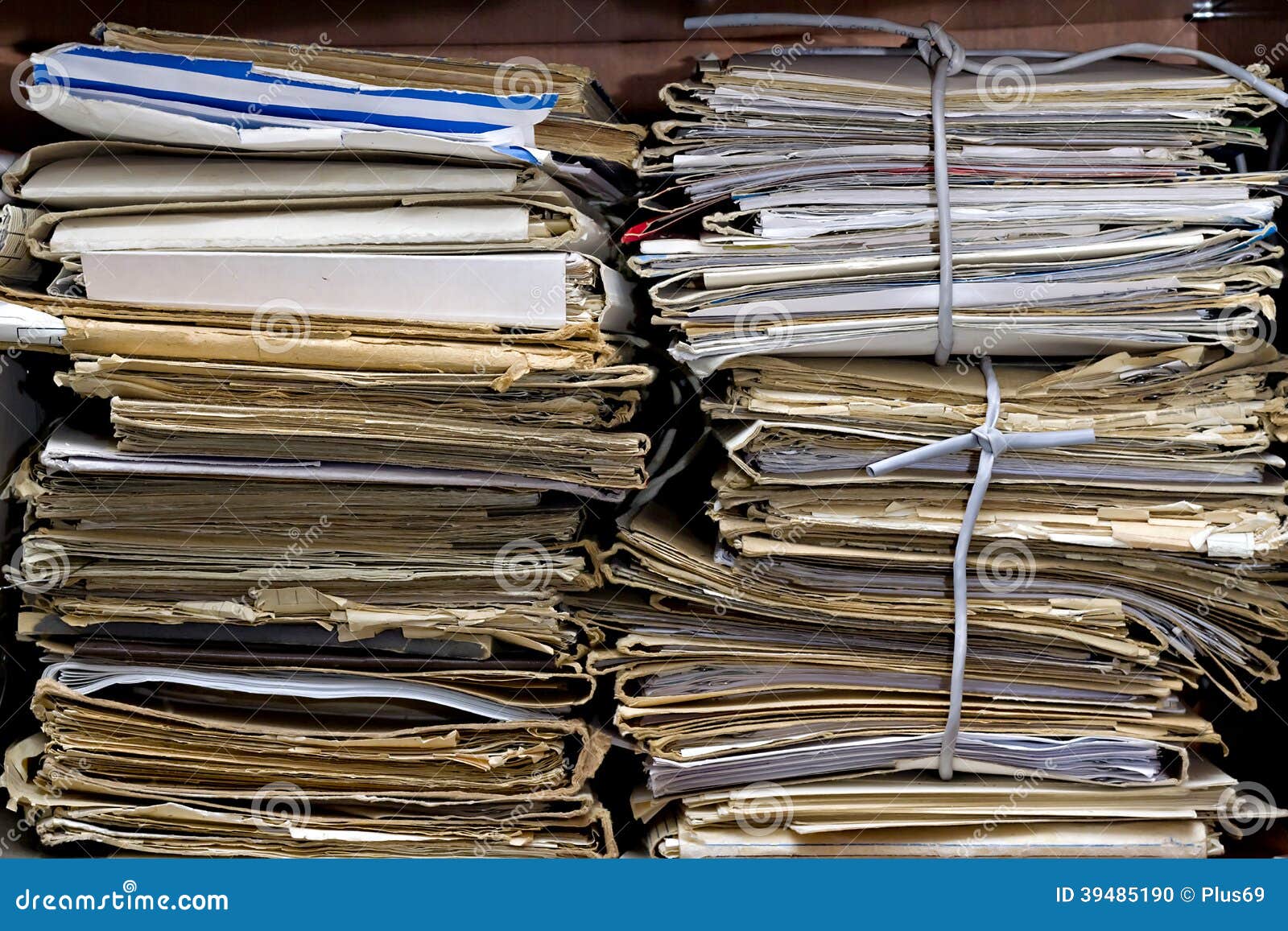 Associated with Old Paper Packs Stock Photo - Image of administrative ...