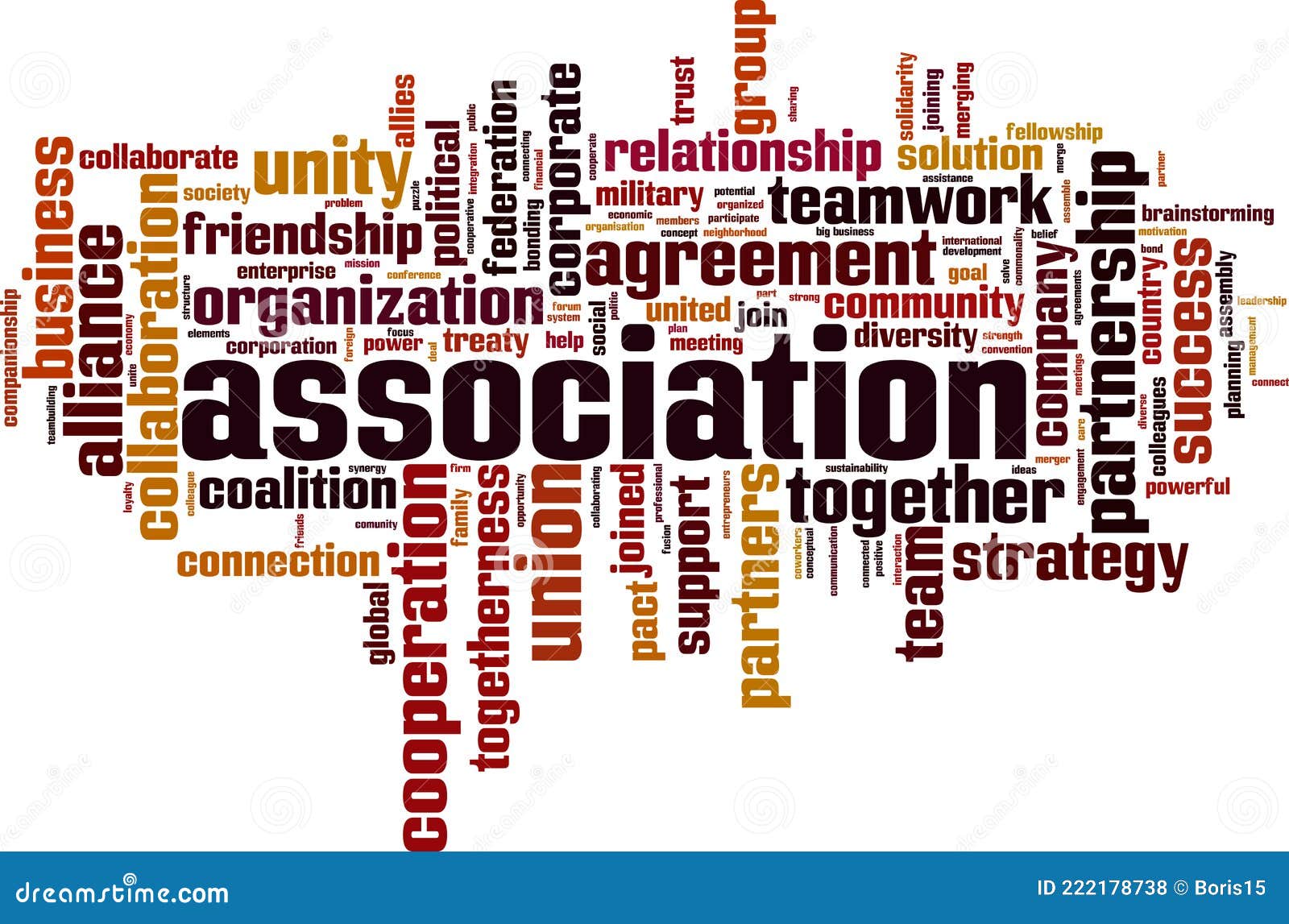 Association word cloud stock vector. Illustration of organization ...