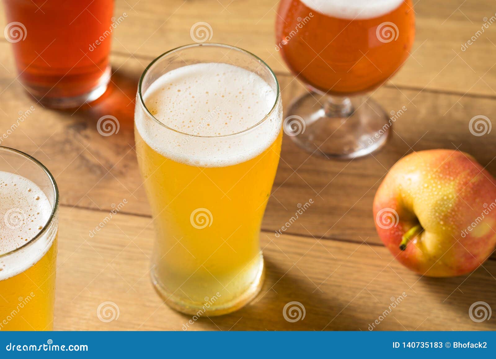 Assorted Alcoholic Hard Cider Flight Stock Image - Image of alcohol ...