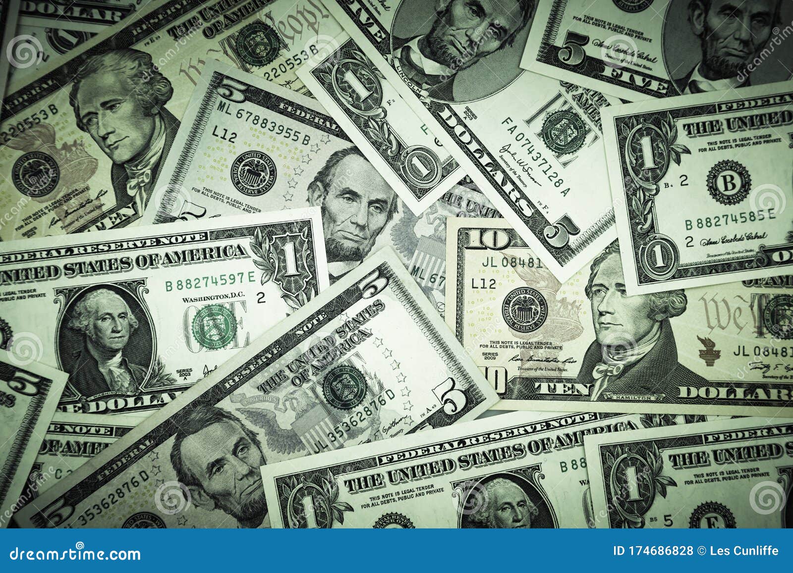 Assorted American Banknotes Stock Photo - Image of salary, wealth ...