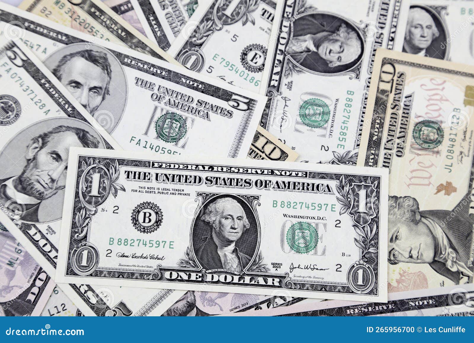 Assorted American Banknotes Stock Photo - Image of lots, macro: 265956700