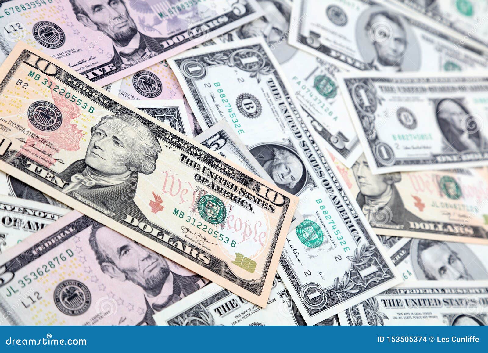 Assorted American Banknotes Stock Photo - Image of profit, income ...