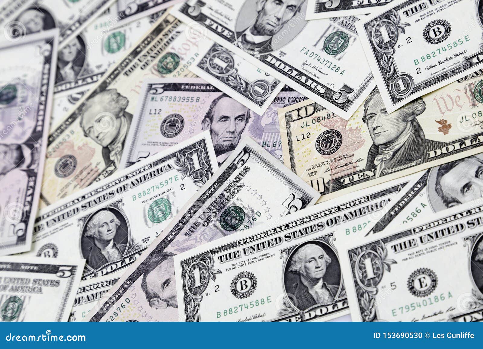 Assorted American Banknotes Stock Photo - Image of currency, dollars ...