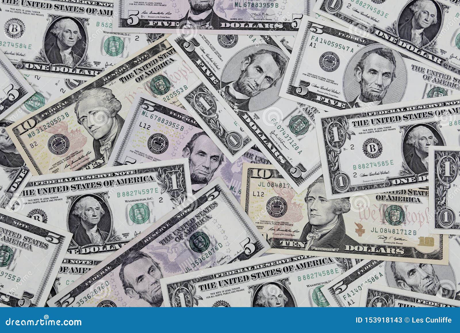 Assorted American Banknotes Stock Image - Image of earnings, dollars ...