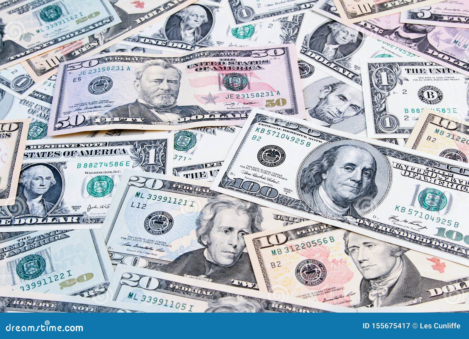 Assorted American Banknotes Stock Image - Image of america, banking ...