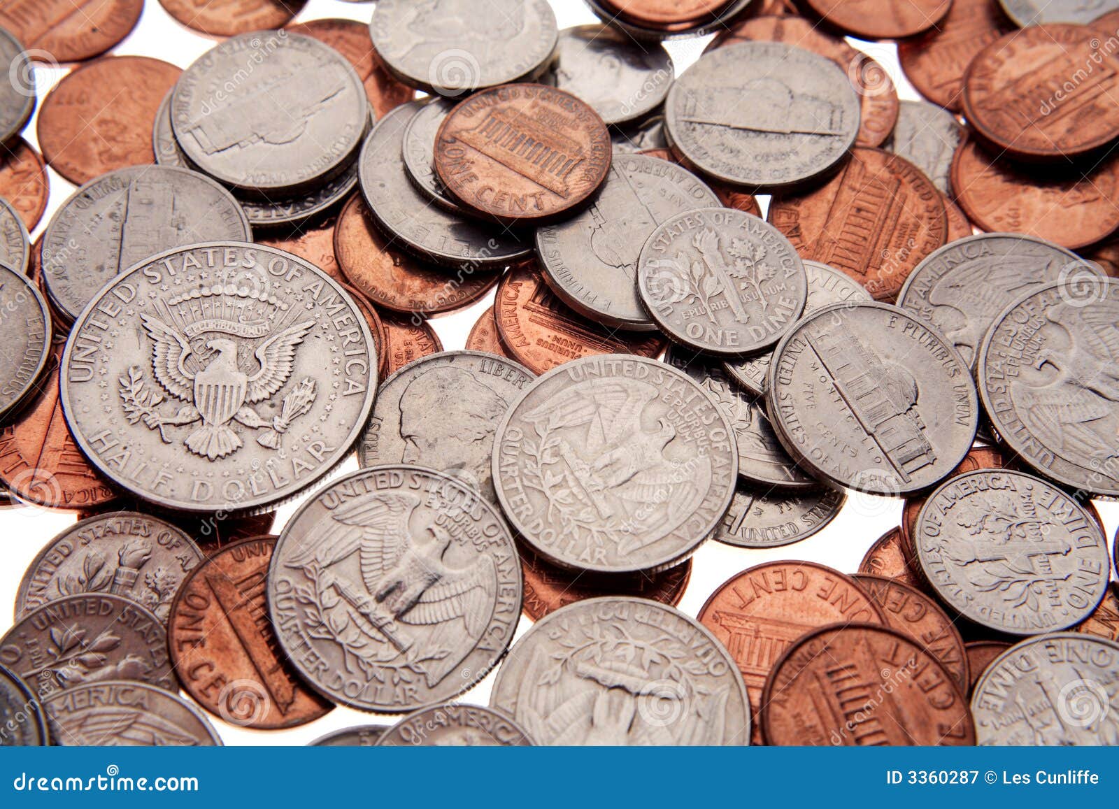 Assorted American coins stock image. Image of foreign - 3360287