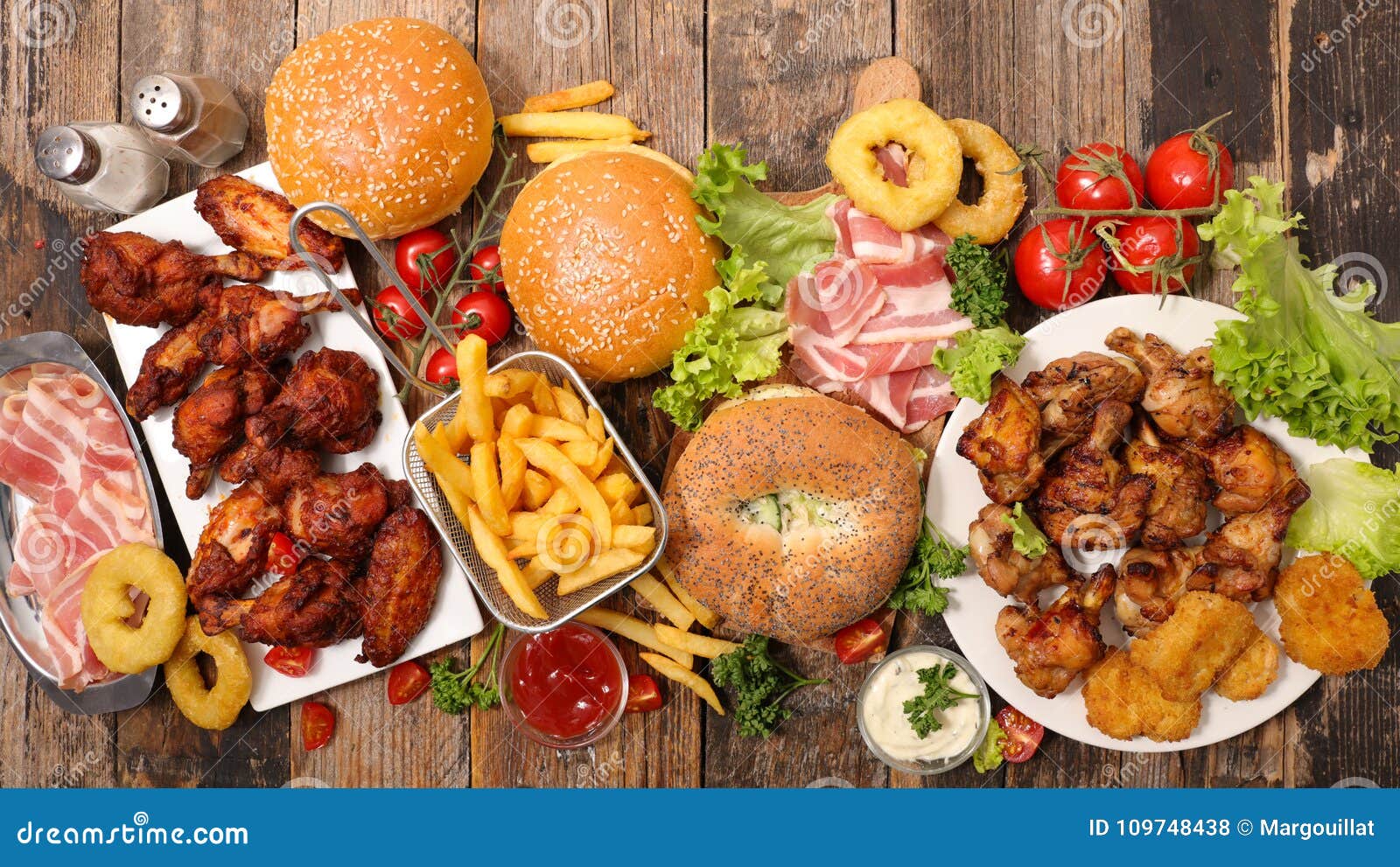 Assorted american food stock photo. Image of lifestyle - 109748438