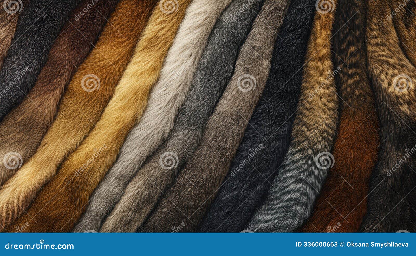 Assorted Animal Fur Patterns Textures Collection Stock Image - Image of ...