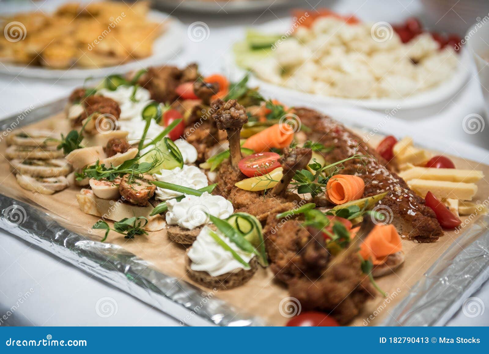 Assorted Appetizer Meat Snacks with Vegetables Stock Image - Image of ...