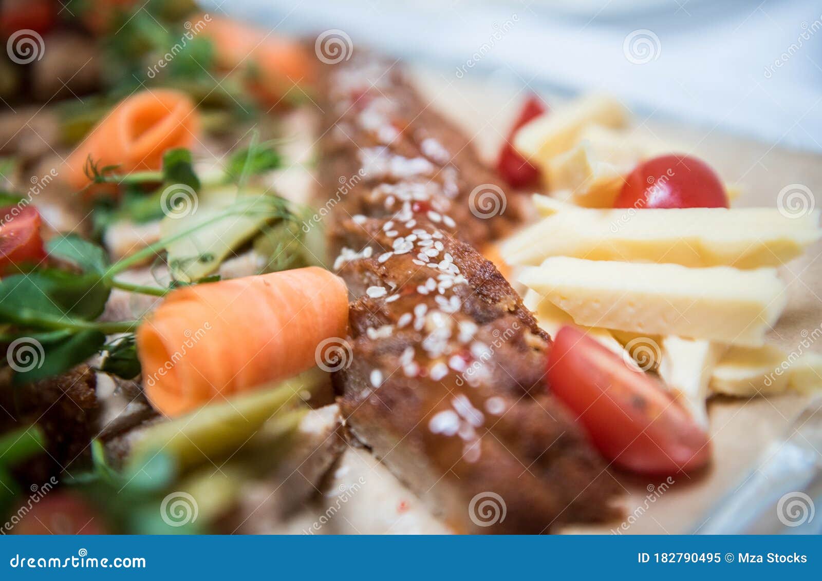 Assorted Appetizer Meat Snacks with Vegetables Stock Image - Image of ...