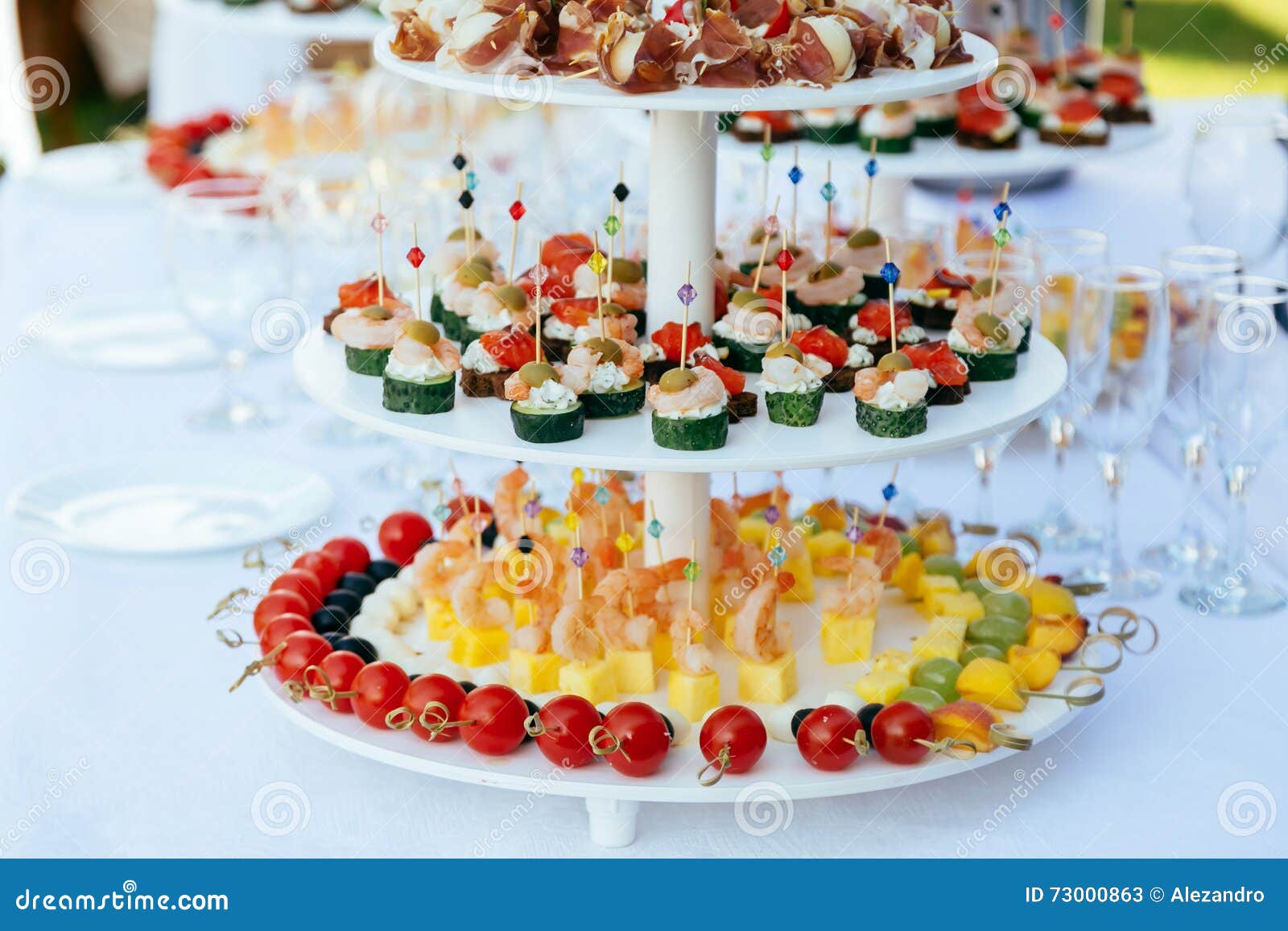 Assorted Appetizers Buffet stock image. Image of luxury - 73000863