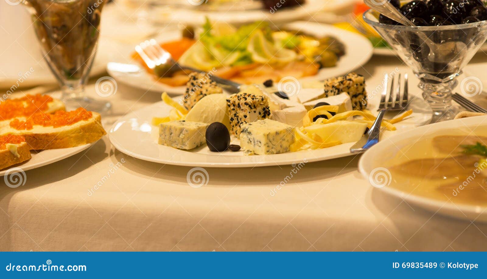 Assorted Appetizers on a Buffet Table Stock Image - Image of meat ...