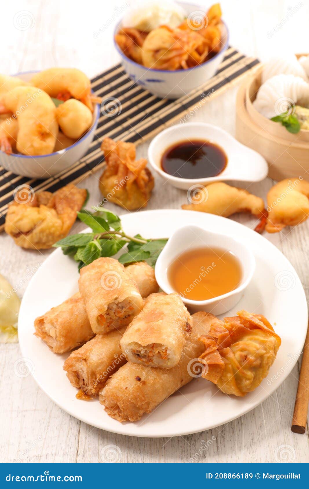 Assorted of asian food stock image. Image of dinner - 208866189