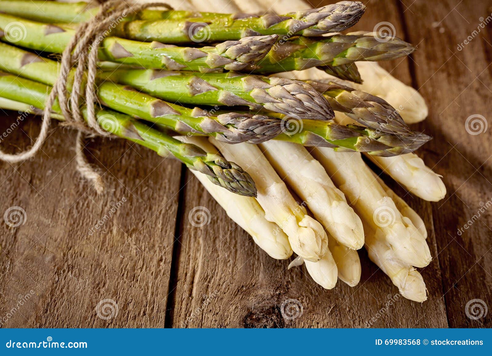 Assorted Asparagus Bundle with White and Green Sparrowgrass Stock Photo ...