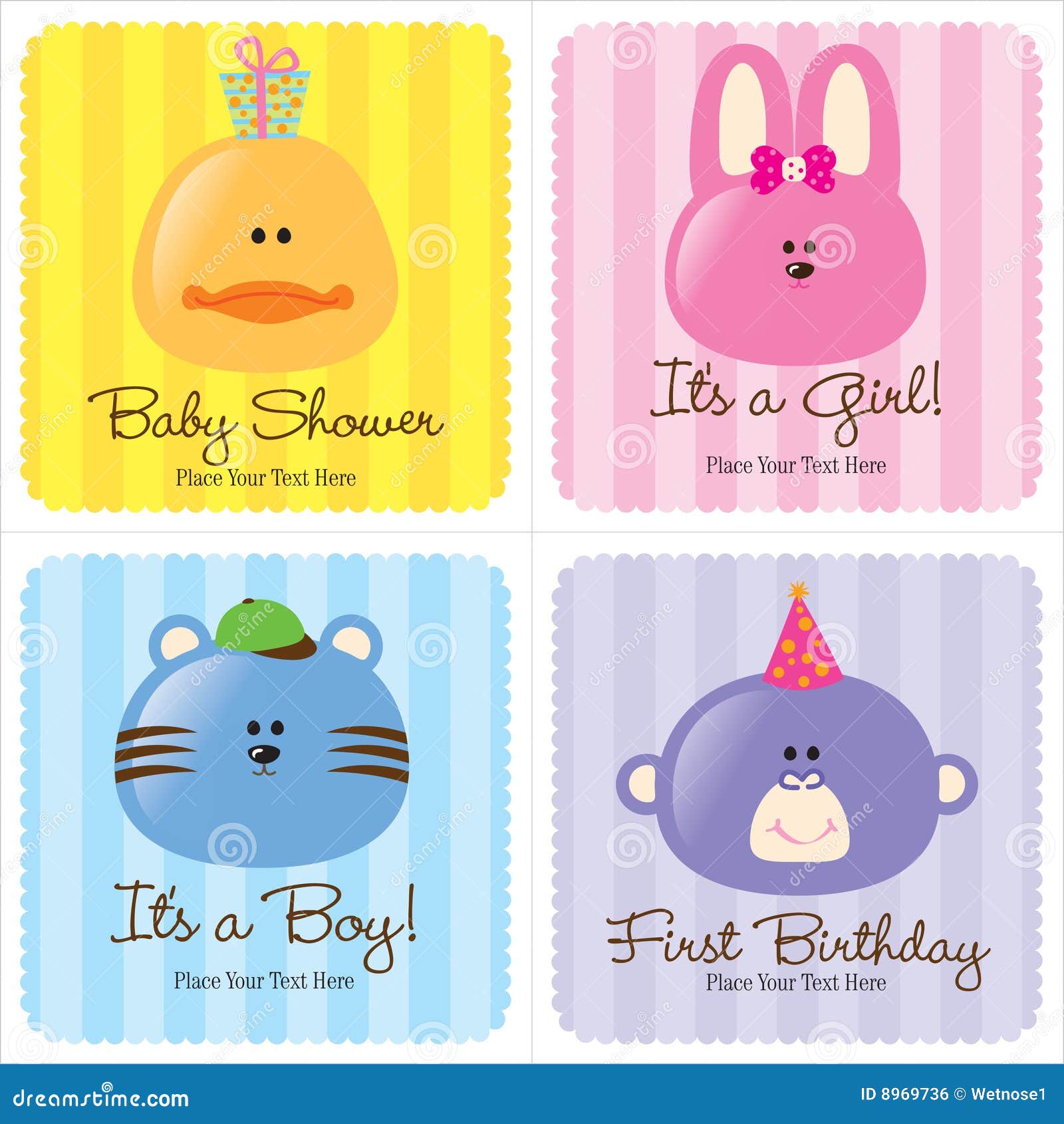 Assorted Baby Cards stock vector. Illustration of funny - 8969736