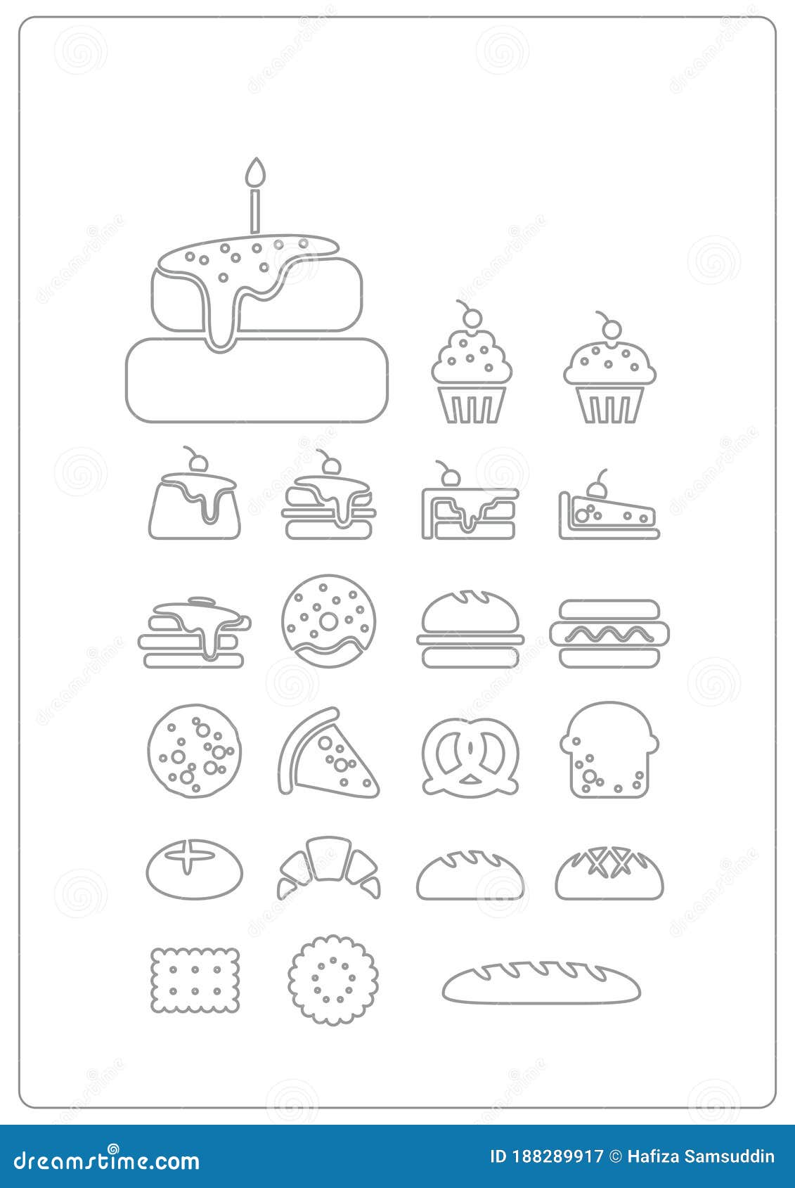 Assorted Bakery Icons. Vector Illustration Decorative Design Stock ...