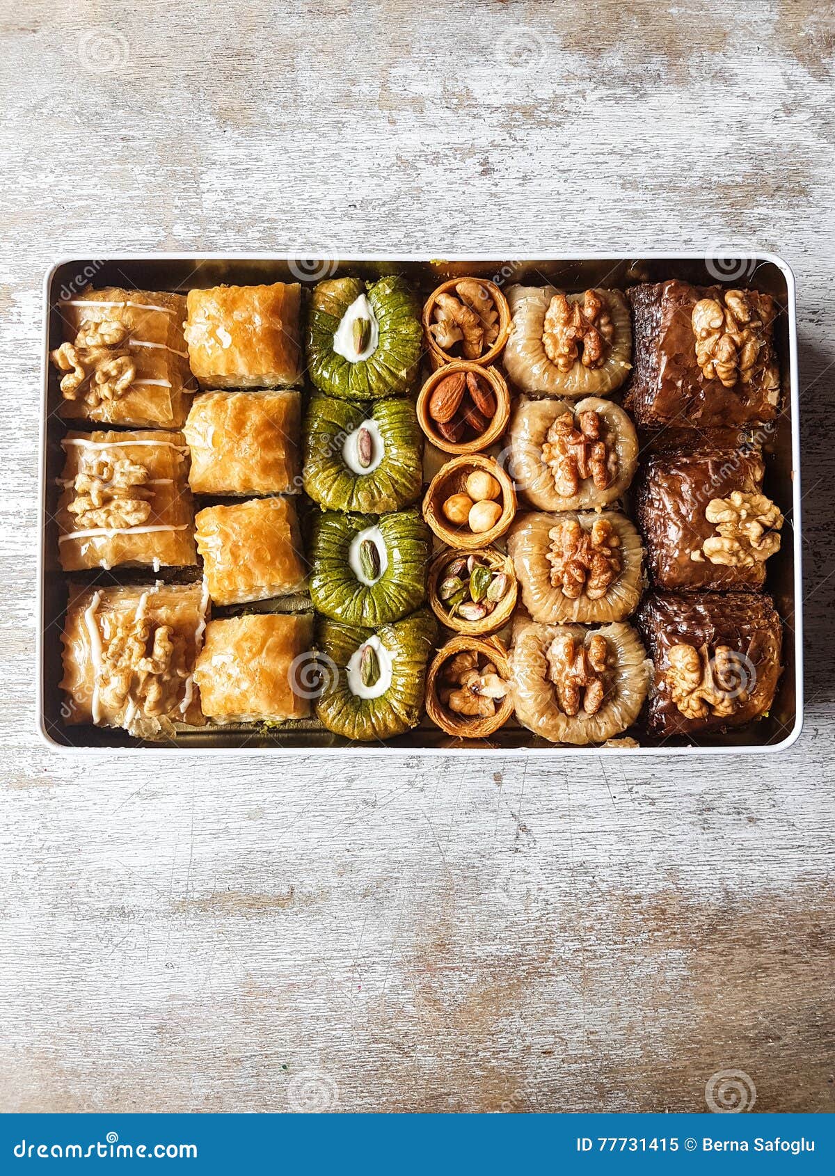 Assorted baklava desserts stock image. Image of sweet - 77731415