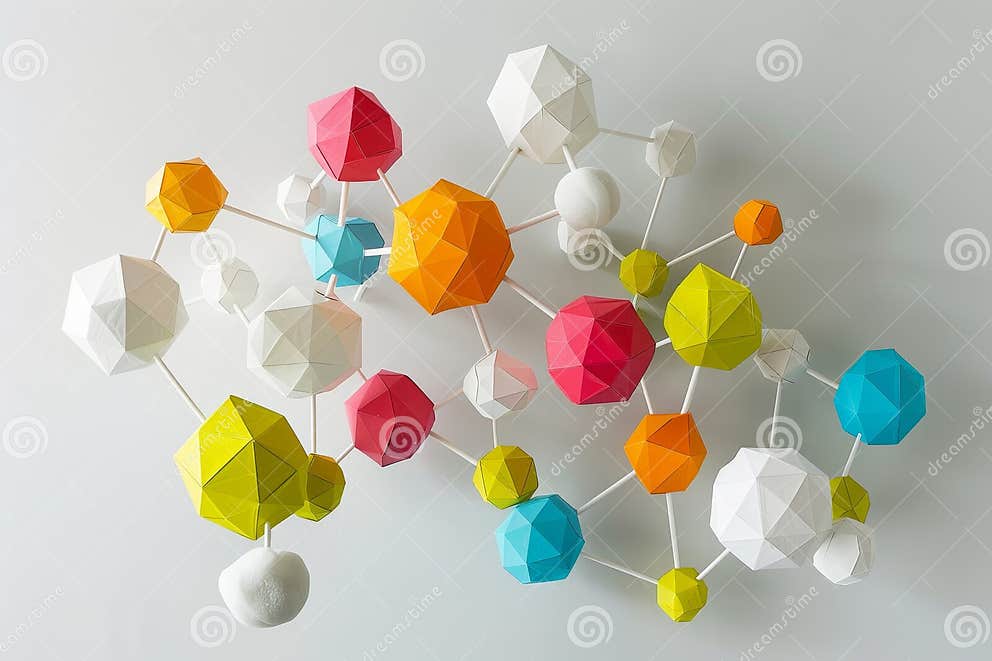 Assorted Balls of Various Colors Suspended from a String in a Visually ...