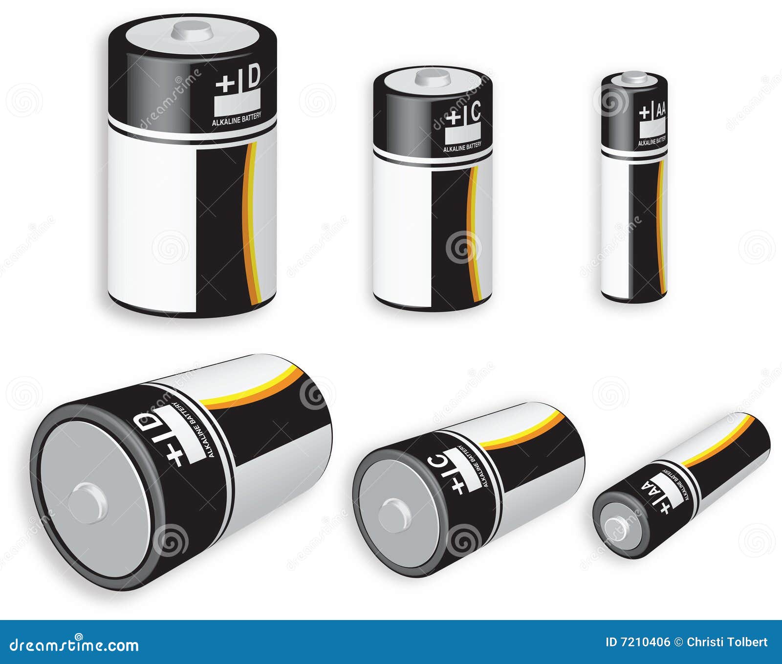 Assorted Batteries stock illustration. Illustration of object - 7210406