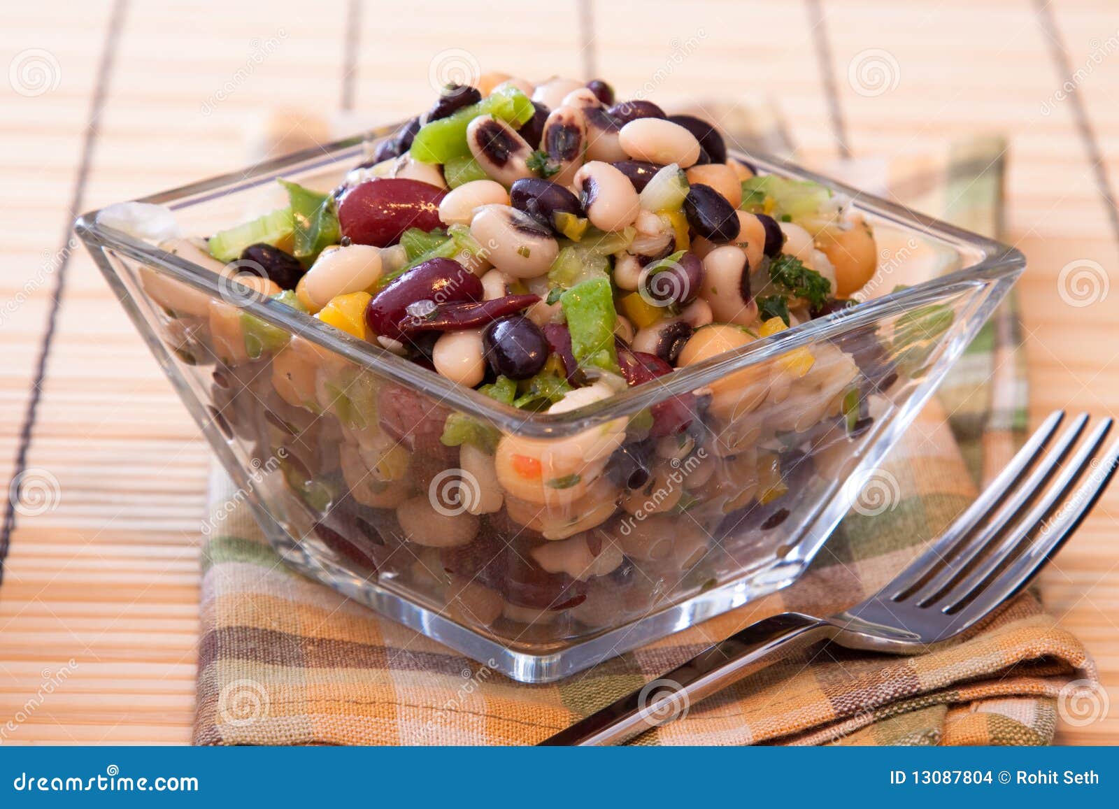 Assorted Bean Salad stock photo. Image of calorie, eyed - 13087804