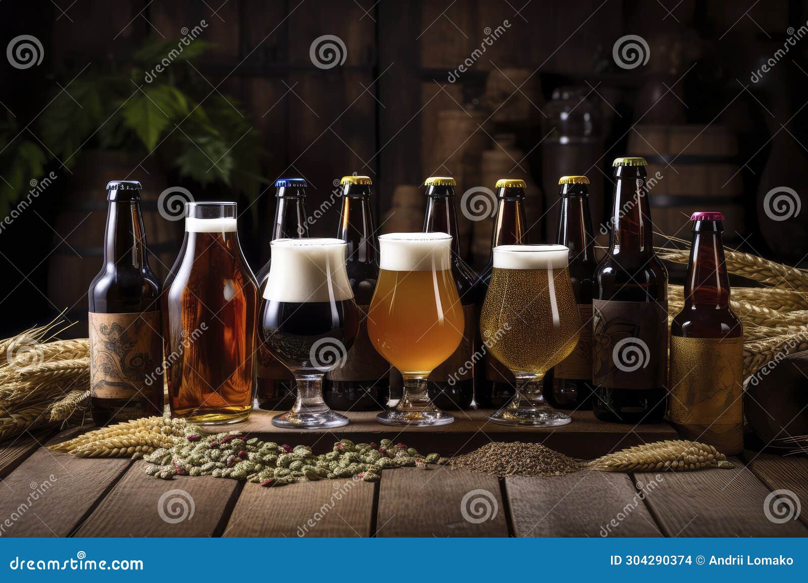 Assorted Beers on a Table, a Variety of Refreshing Brews for Beer ...