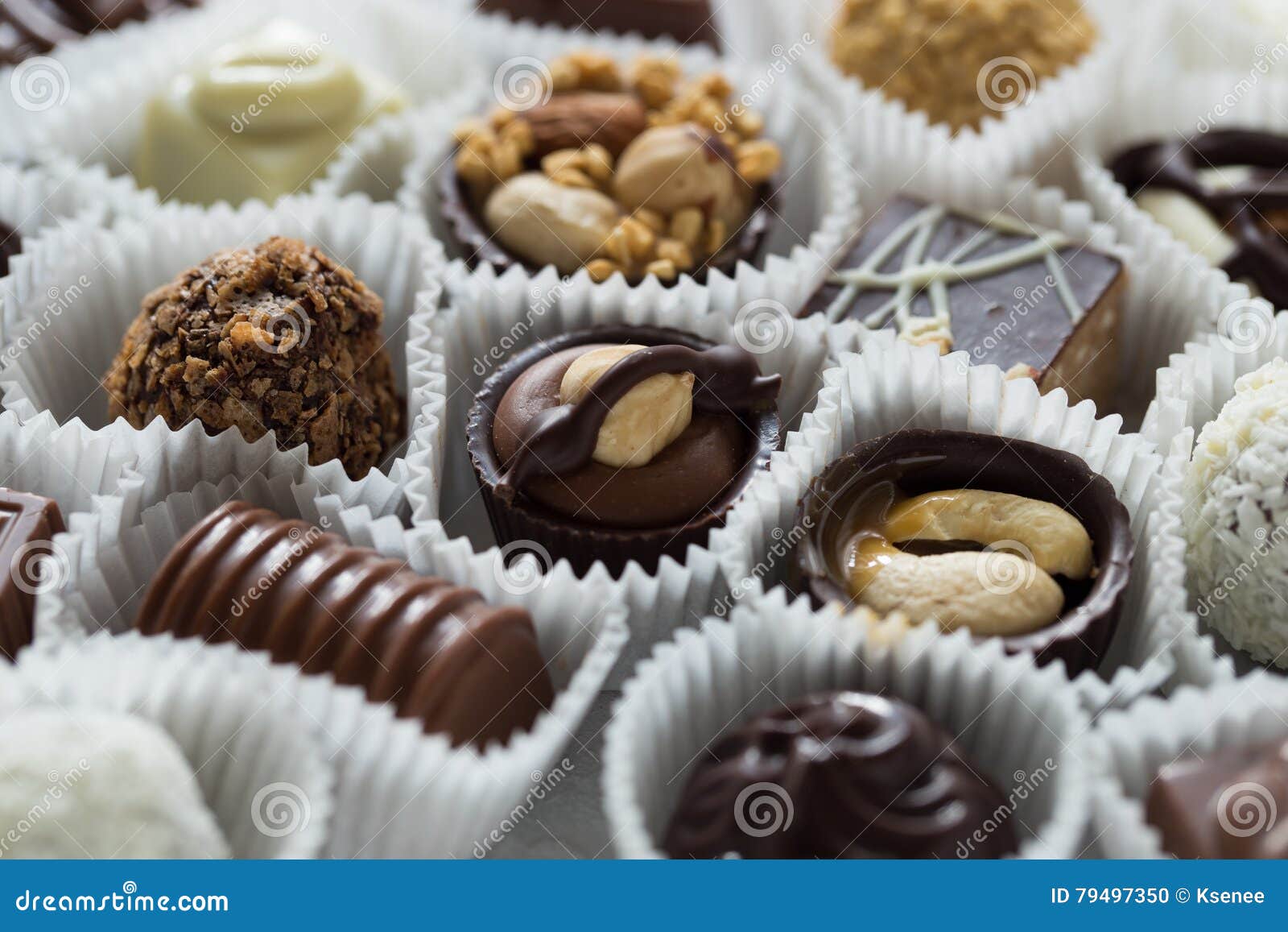 Assorted Belgian Chocolate Praline. Stock Photo - Image of sweet, candy ...