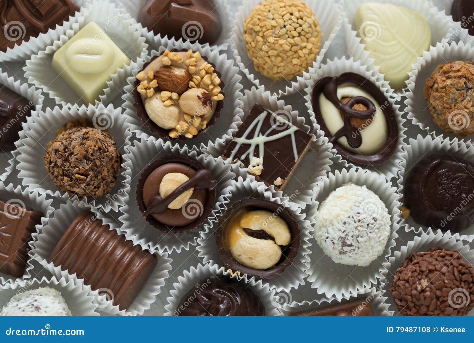Assorted Belgian Chocolate Praline. Stock Photo - Image of sweet ...