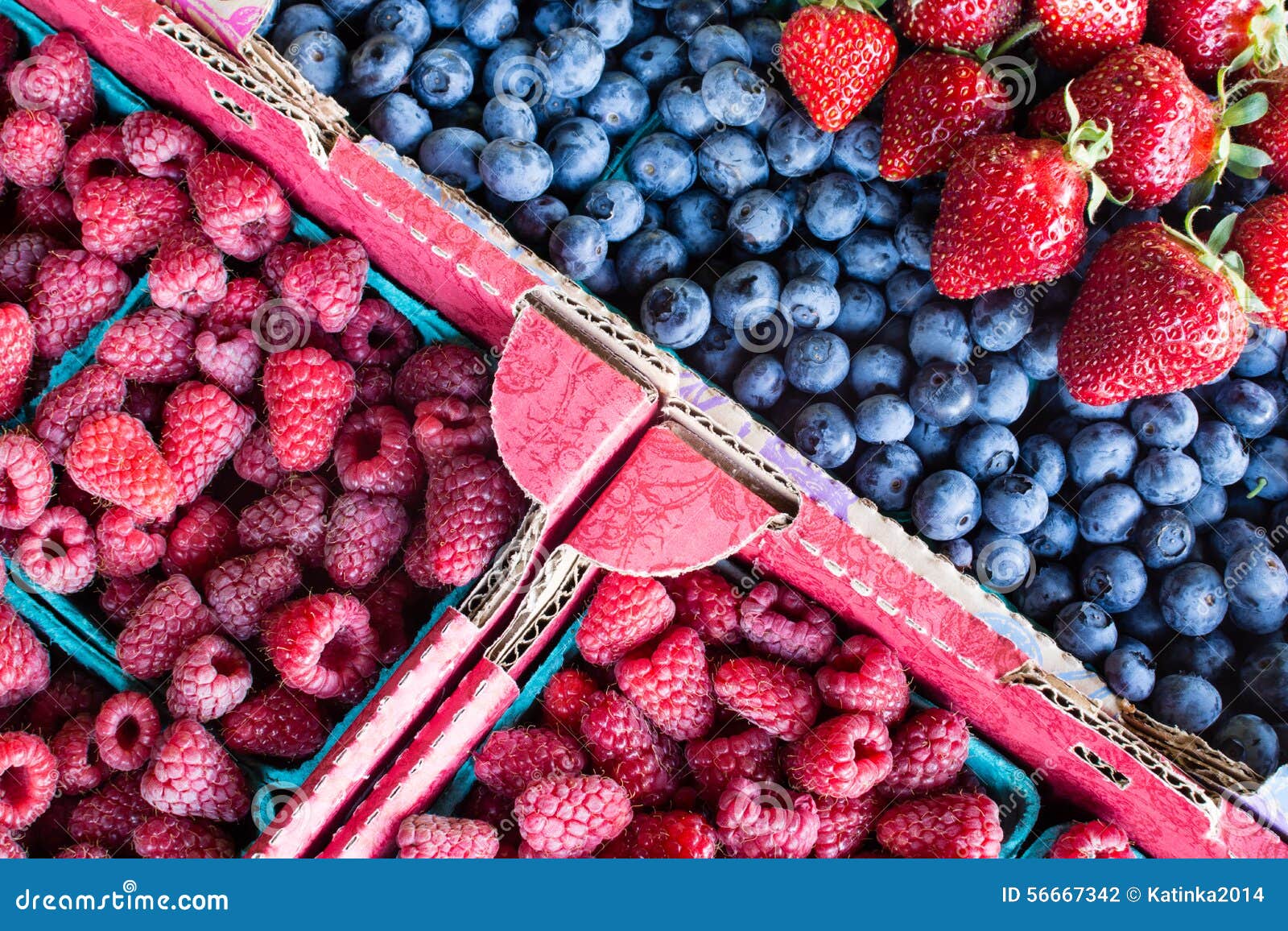Assorted Berries on Farmers Market Stock Photo - Image of ingredient ...