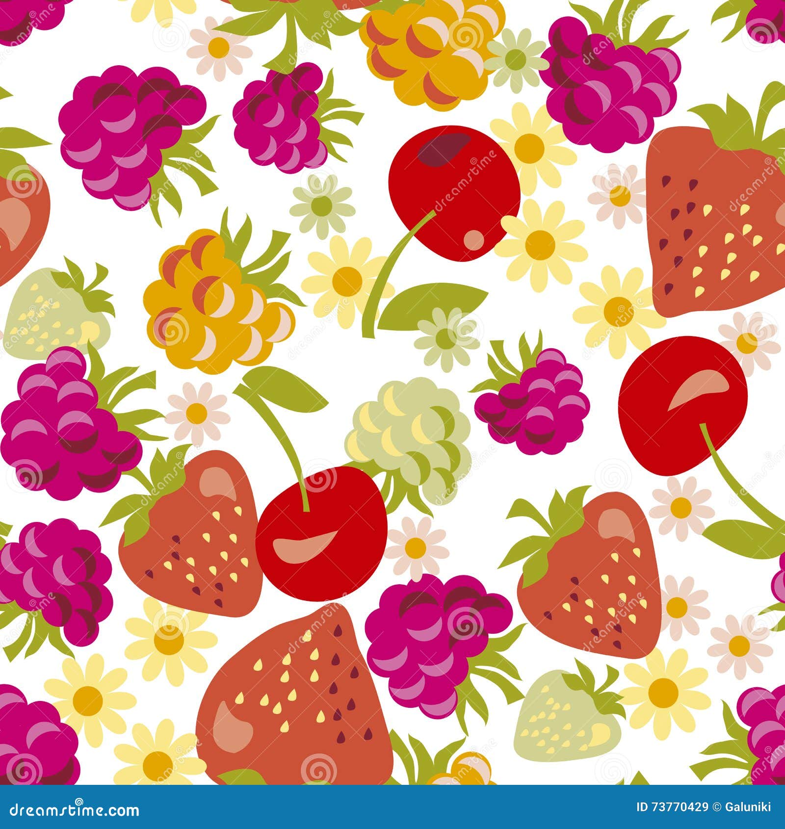 Assorted Berry Seamless Pattern. Stock Vector - Illustration of pink ...