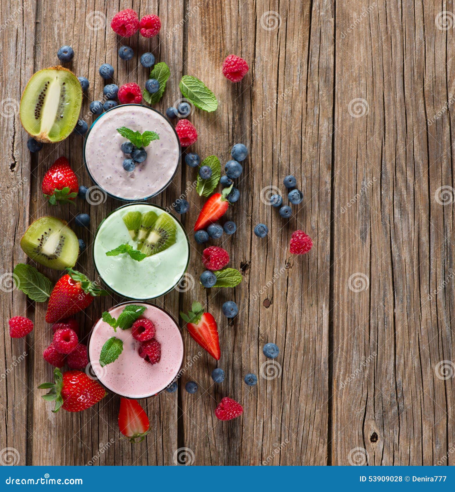 Assorted Berry Smoothie, Top View Stock Photo - Image of breakfast ...