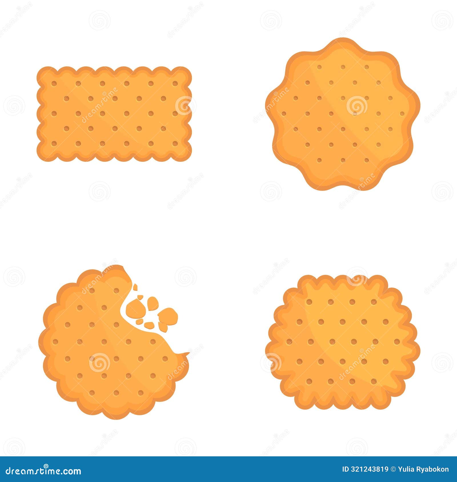 Assorted Biscuit Vector Set on White Background Stock Vector ...