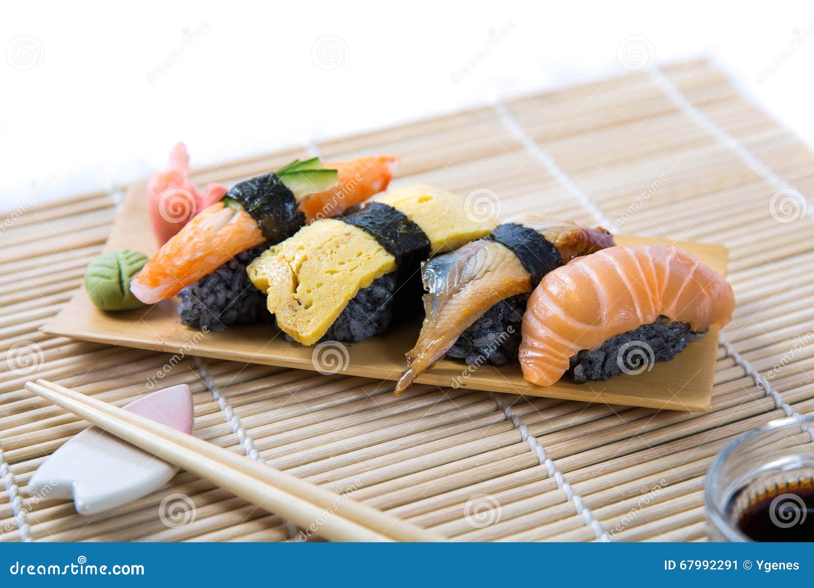 Assorted Black Sushi stock image. Image of delicious - 67992291
