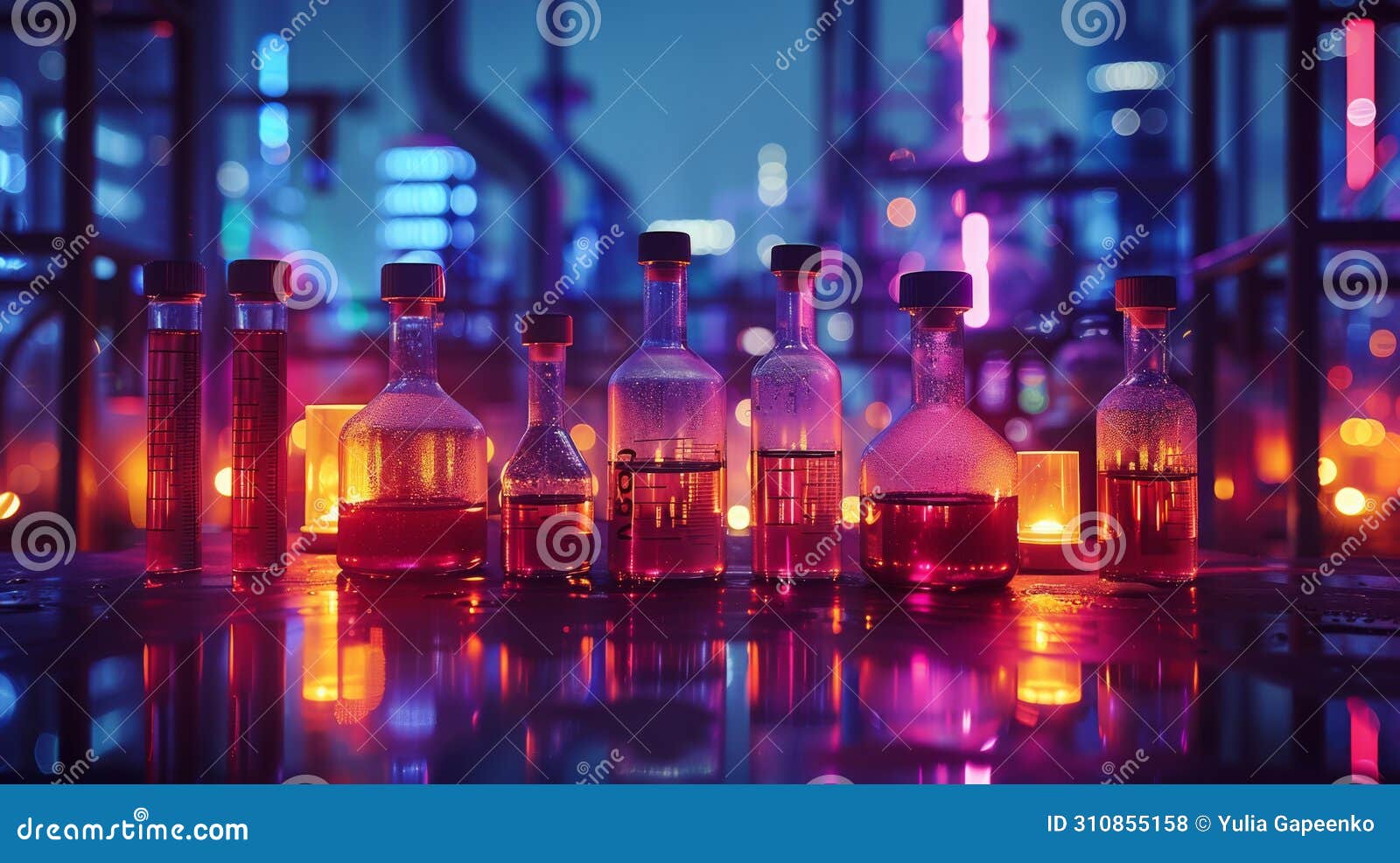 Assorted Bottles Arranged on Table Stock Photo - Image of shapes, room ...