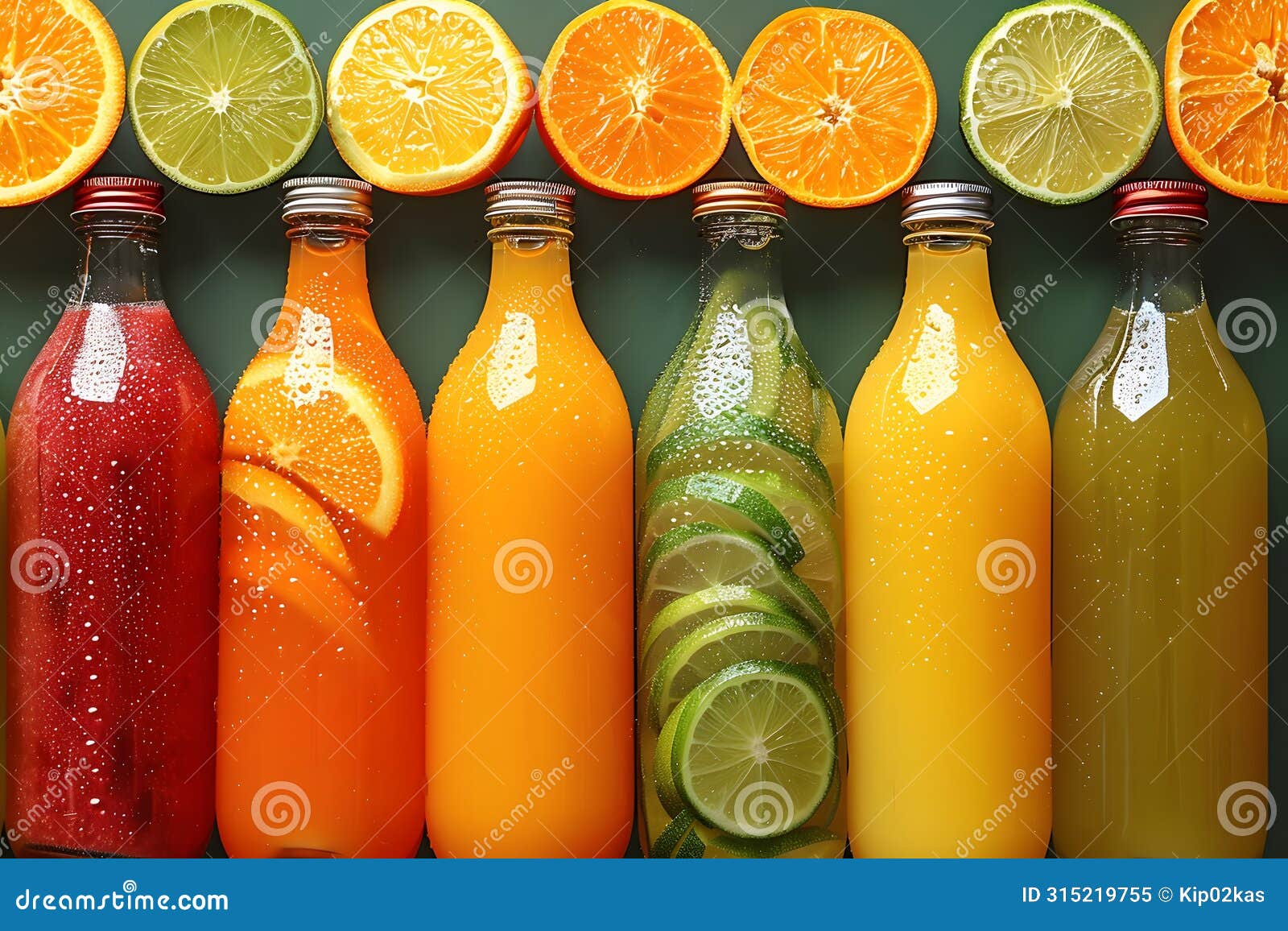 Assorted Bottles Filled with Different Types of Juice. Generative AI ...