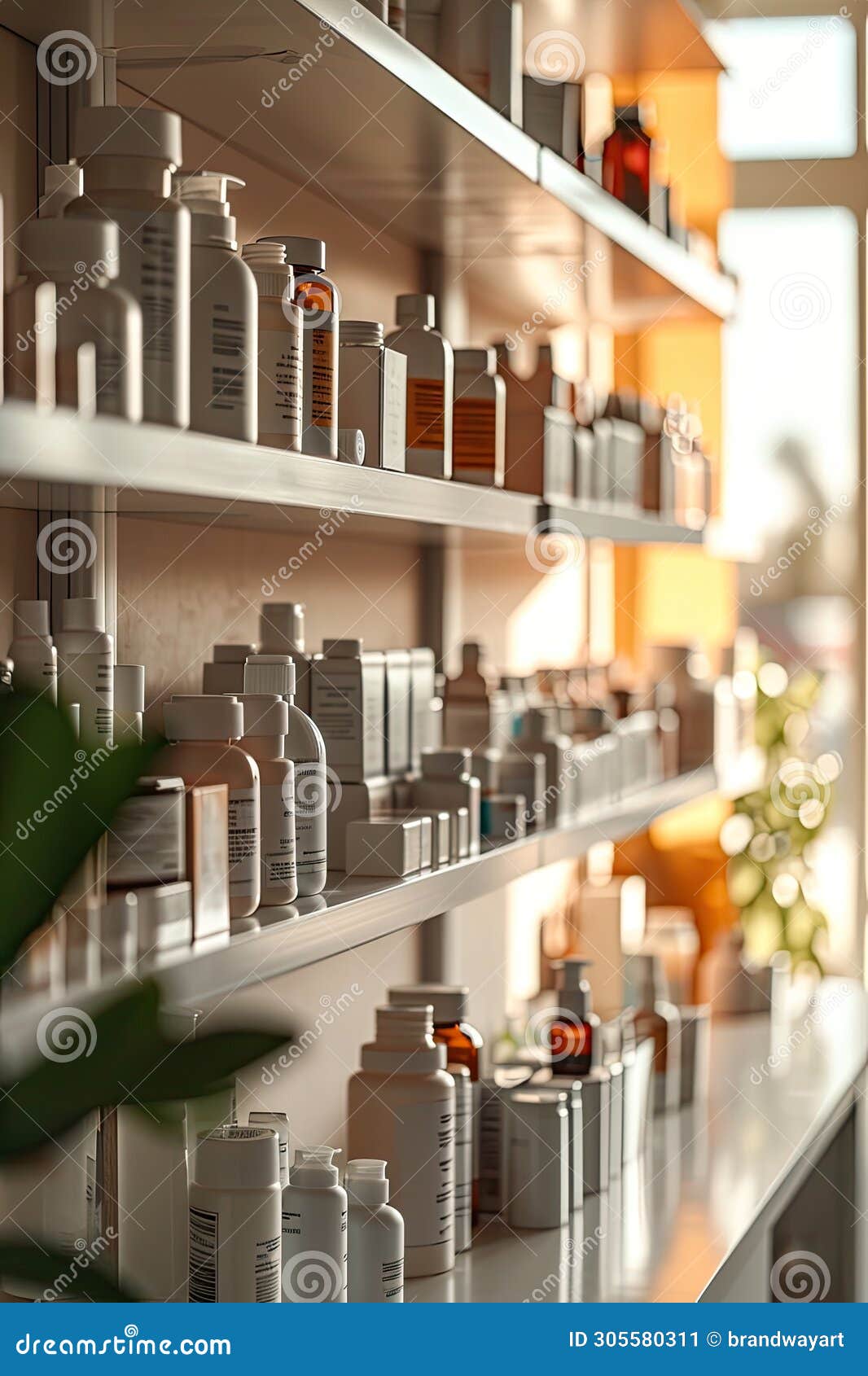 Assorted Bottles on a Shelf Stock Illustration - Illustration of ...