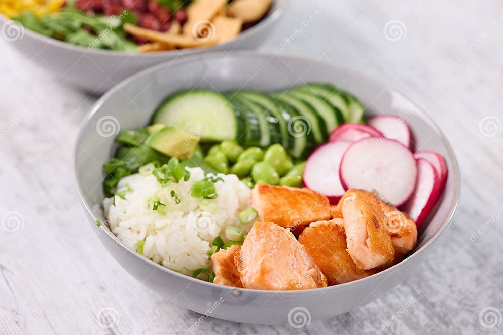 Assorted Bowls of Food on Table Stock Image - Image of nutritious ...