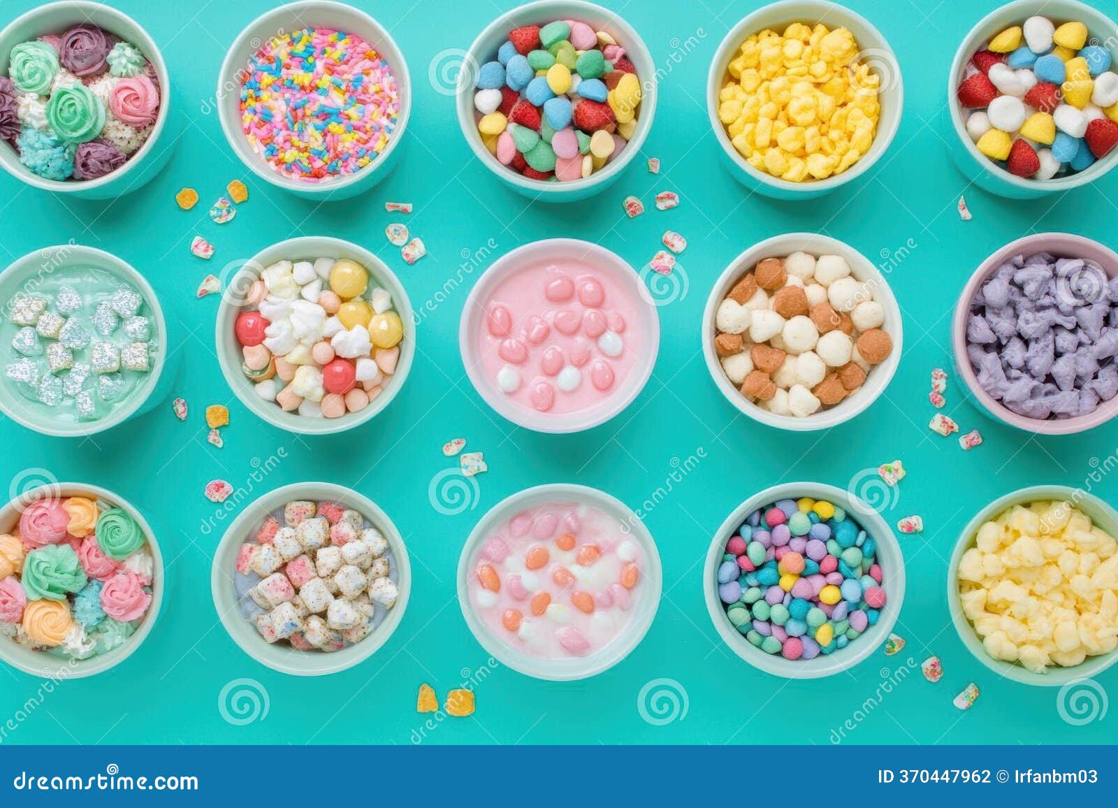 Assorted Bowls Of Crispy Potato Chips In Various Flavors Displayed In A ...