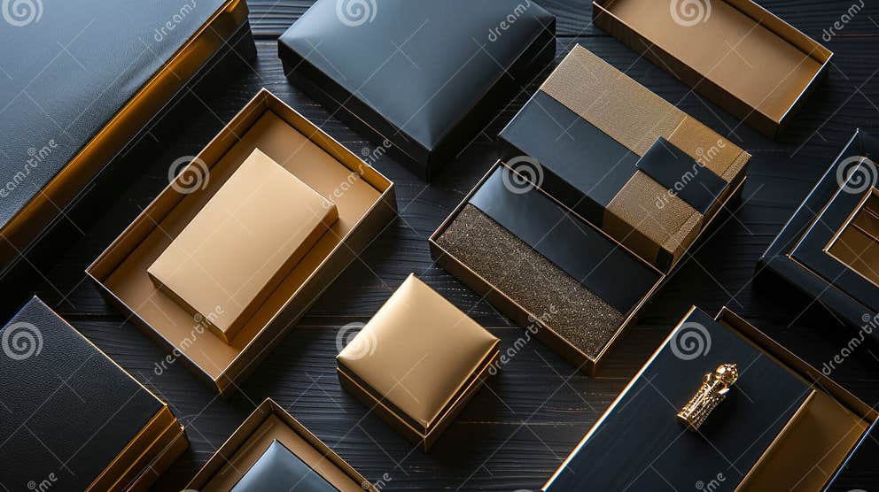 Assorted Boxes Arranged on Table Stock Photo - Image of open, packaging ...
