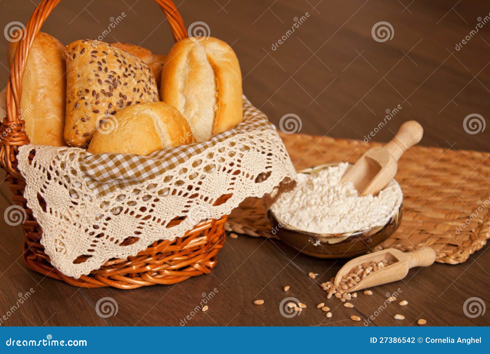 Assorted bread in basket stock photo. Image of fresh - 27386542