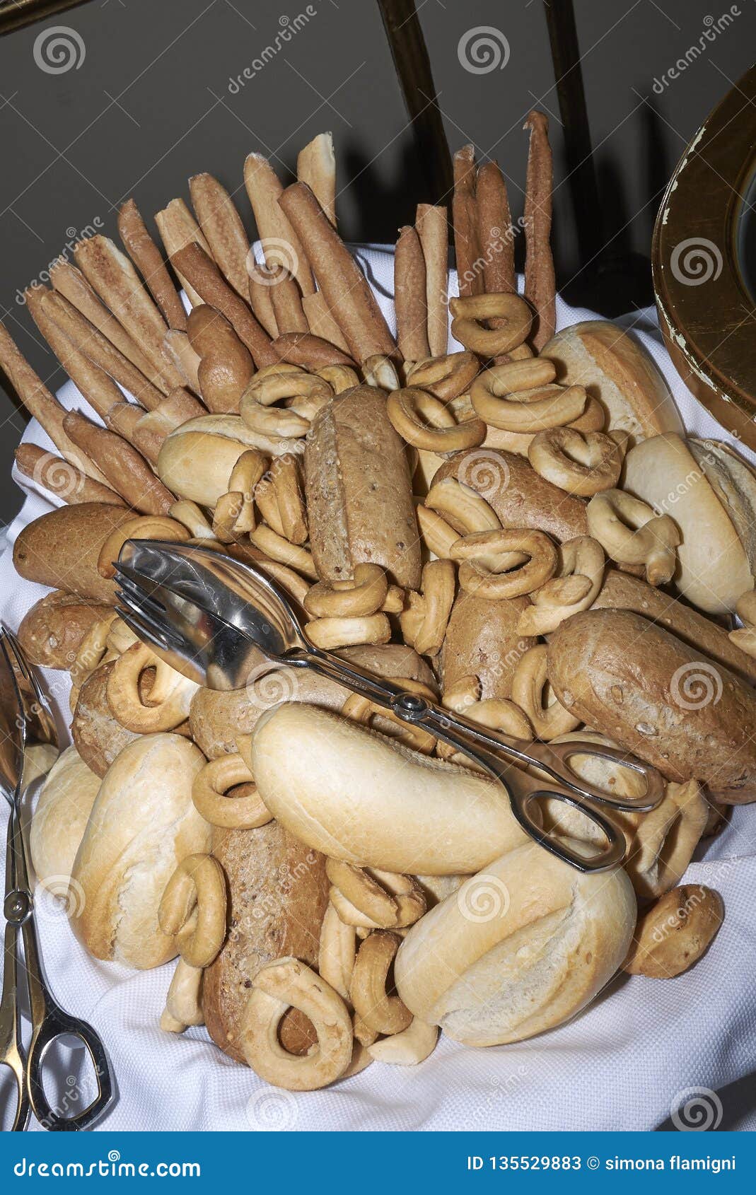 Assorted bread basket stock image. Image of taralli - 135529883