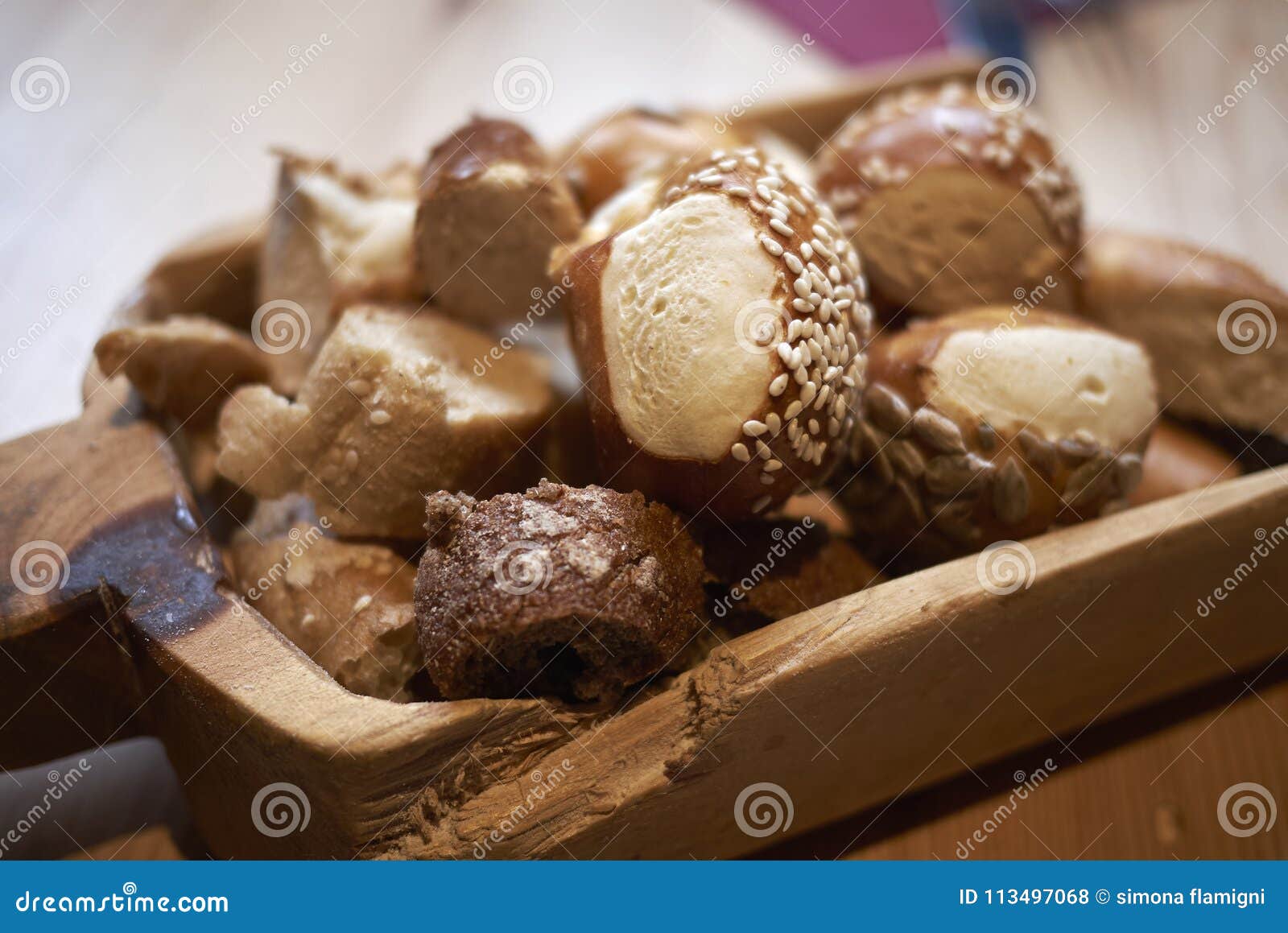 Assorted bread basket stock photo. Image of basket, pastry - 113497068