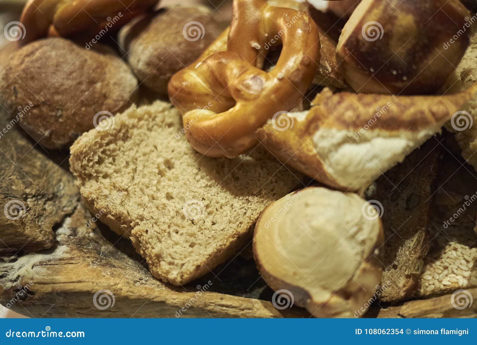 Assorted bread basket stock photo. Image of crust, loaf - 108062354