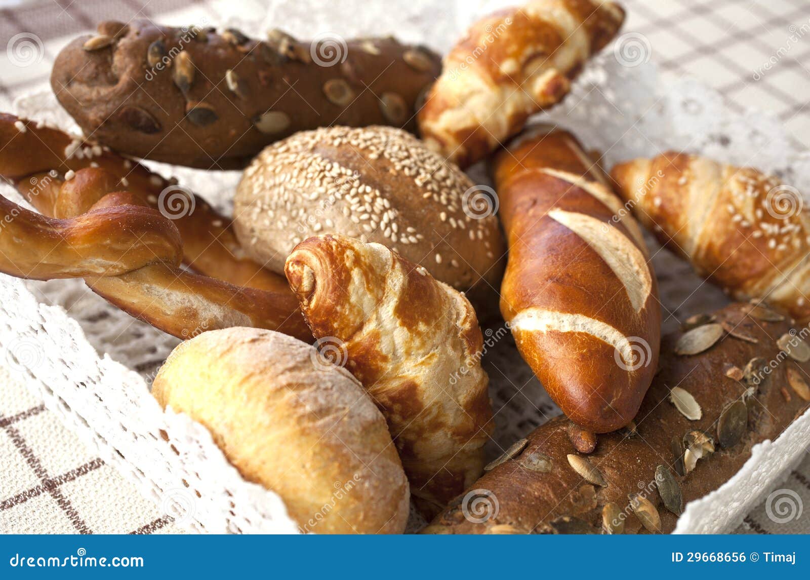 Assorted bread and rolls stock photo. Image of close - 29668656