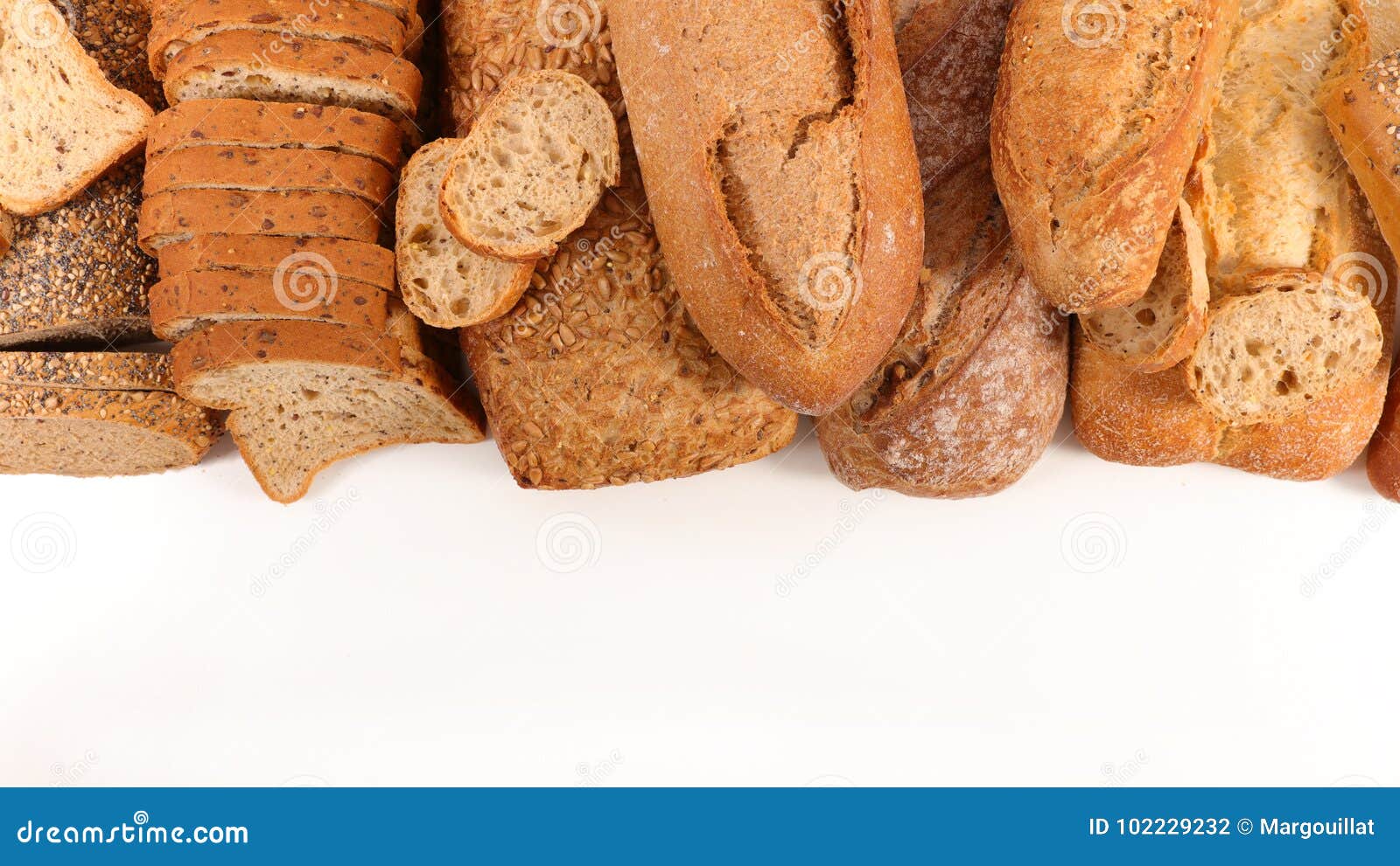 Assorted bread stock photo. Image of meal, cereal, space - 102229232
