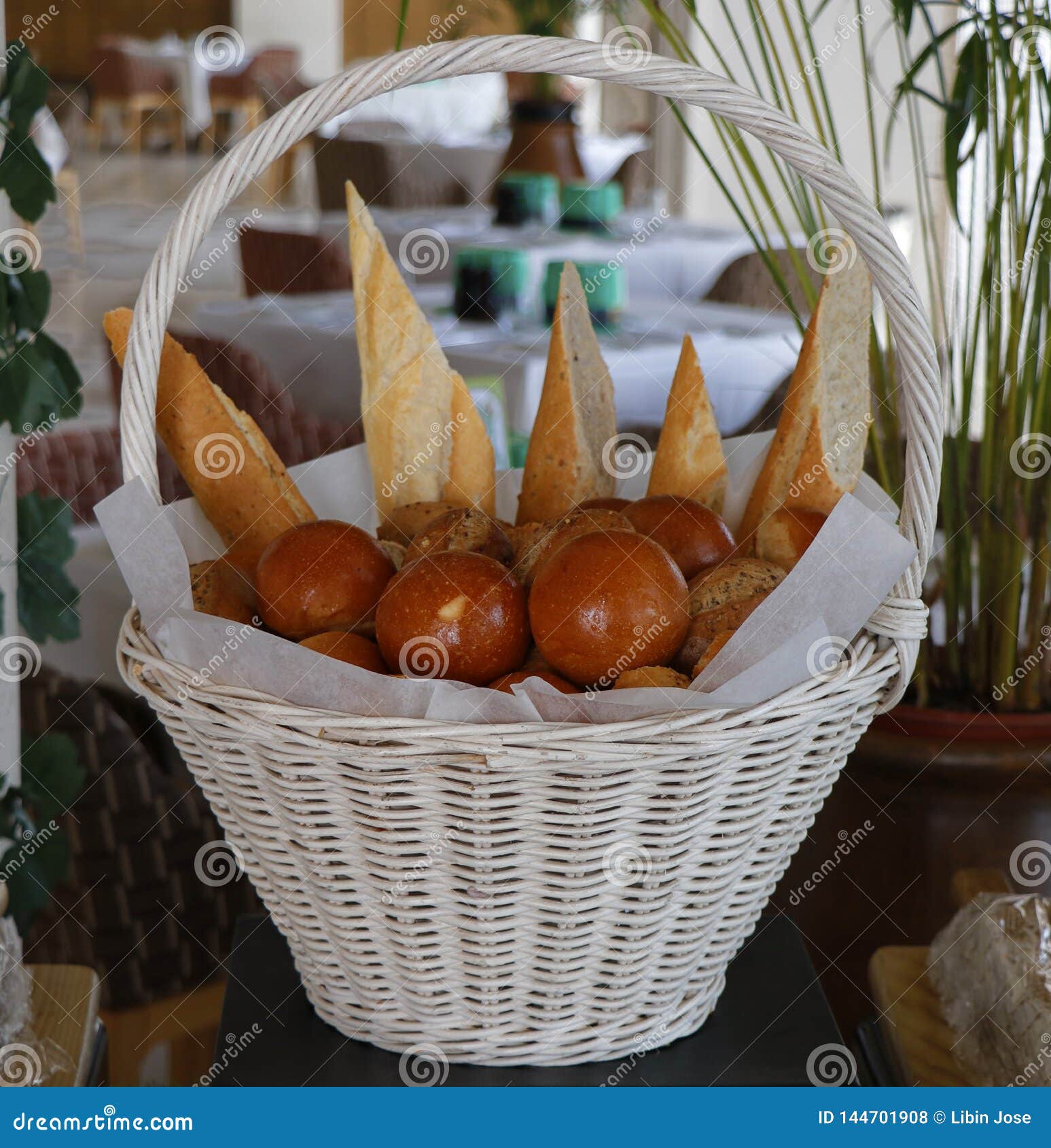 Assorted Breads in a Basket Stock Photo - Image of baked, food: 144701908