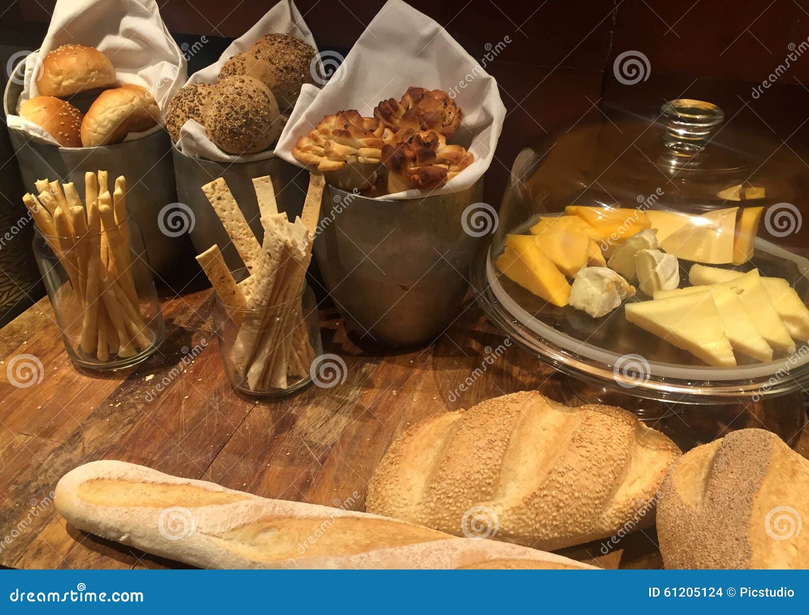 Assorted breads and cheese stock photo. Image of breads - 61205124