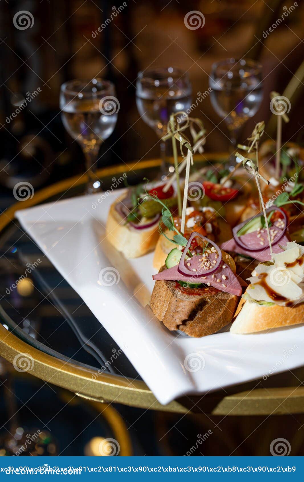 Assorted Bruschetta on the Buffet Table at the Event Stock Photo ...