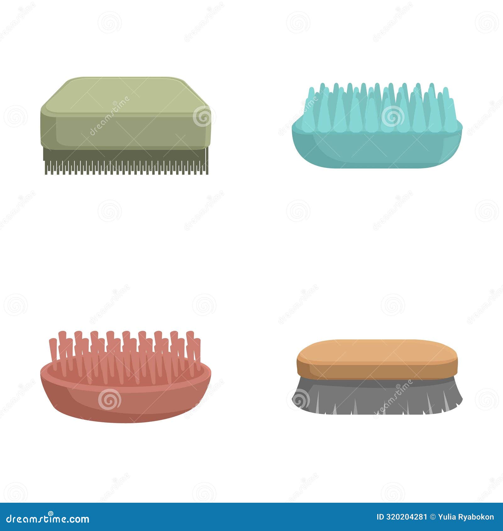 Assorted Brush and Comb Collection Vector Illustration Stock Vector ...